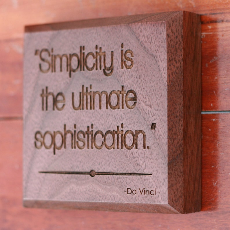 Simplicity is the Ultimate Sophistication Quote by Da Vinci - Etsy