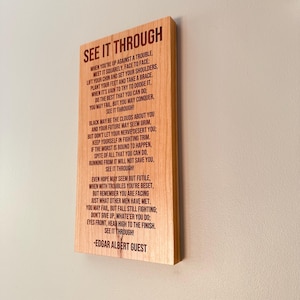 See It Through Poem by Edgar A. Guest Engraved Wood Sign - Etsy