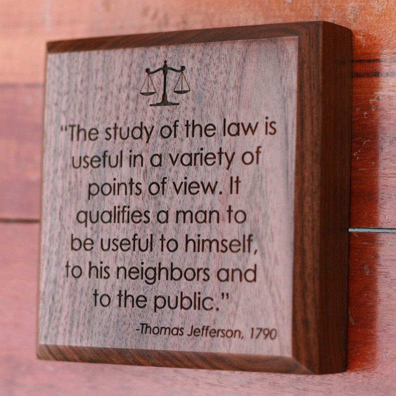 Law Quote From Thomas Jefferson Engraved in Wood - Etsy