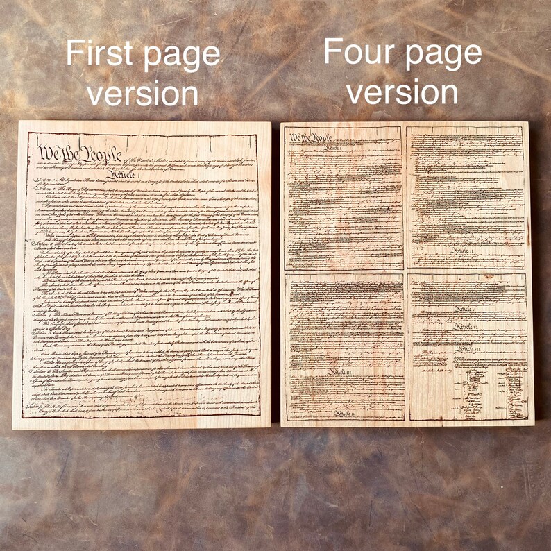 U.S. Constitution Engraved Wood Sign - Etsy