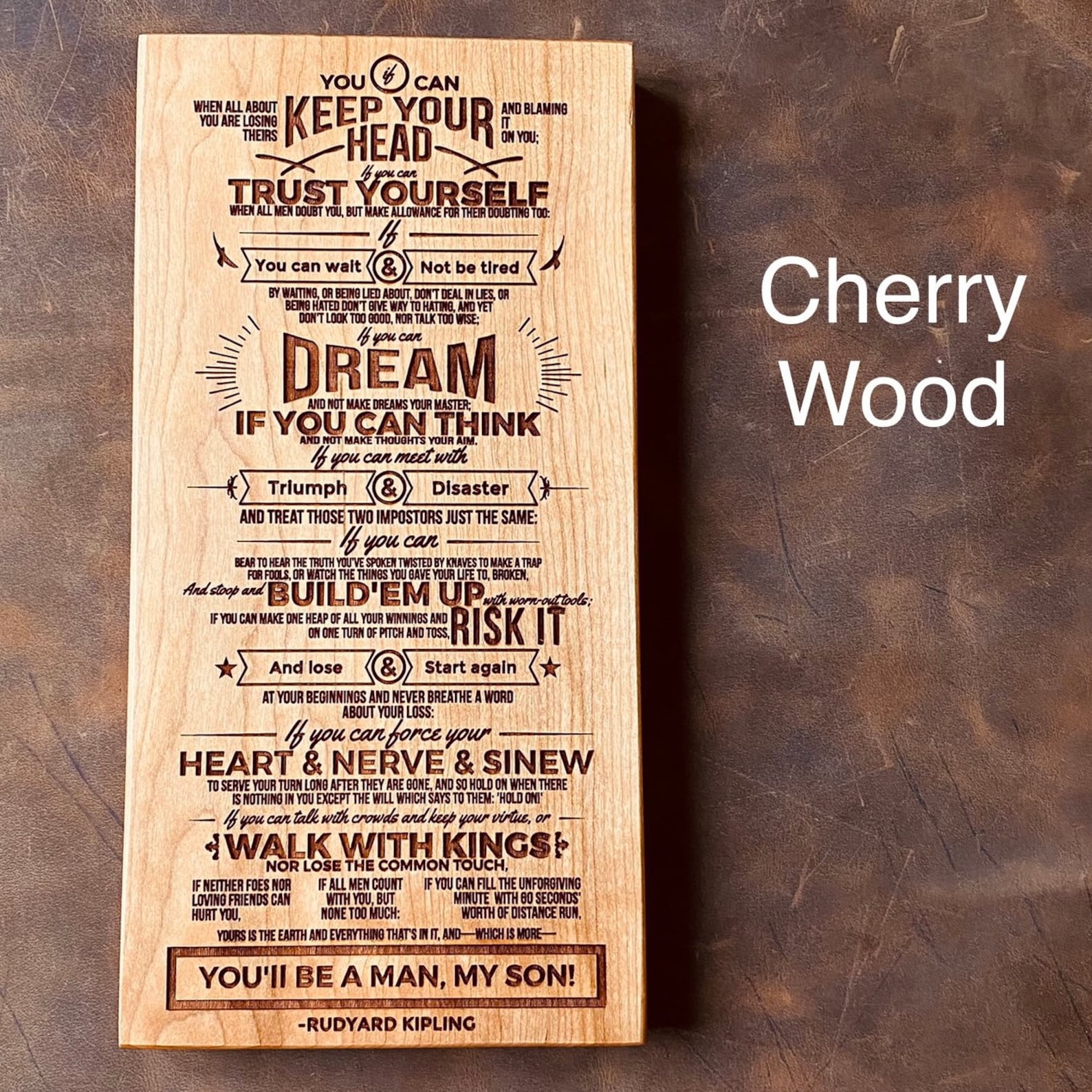 If, Kipling Poem Engraved Wood Sign - Etsy