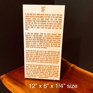 If, Kipling Poem Engraved Wood Sign - Etsy