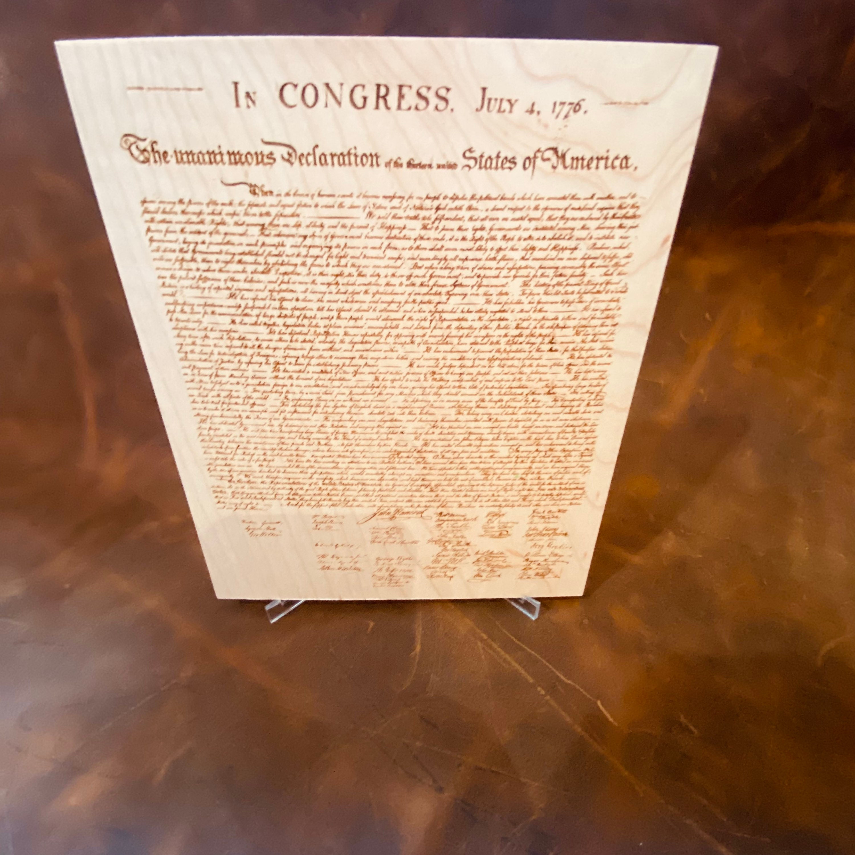 Declaration of Independence Engraved Wood Desk Sign | Etsy