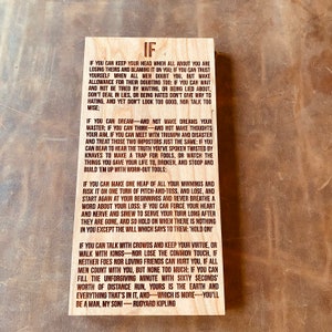 If, Kipling Poem Engraved Wood Sign - Etsy