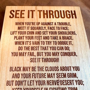 See It Through Poem by Edgar A. Guest Engraved Wood Sign - Etsy