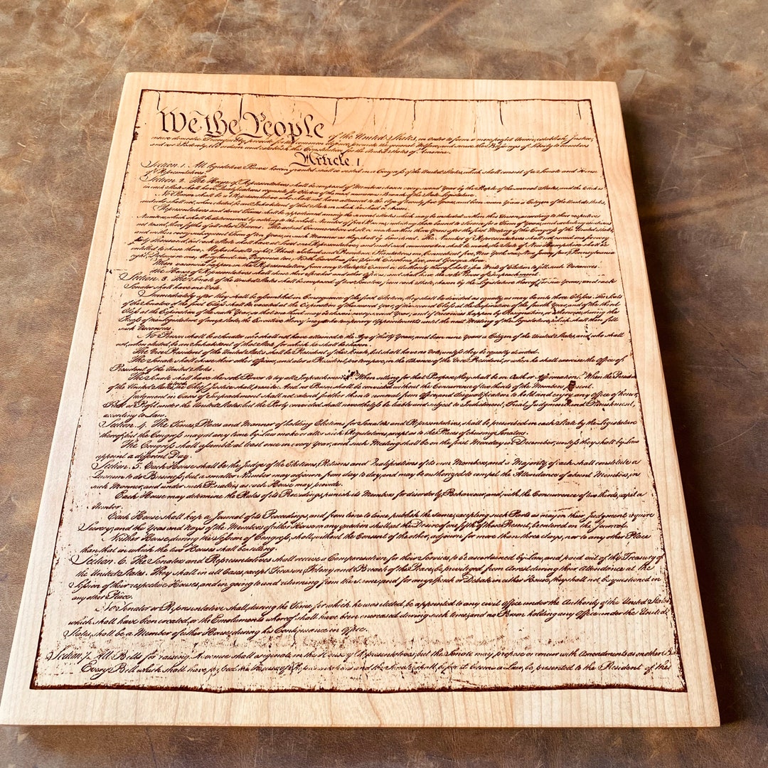U.S. Constitution Engraved Wood Sign - Etsy
