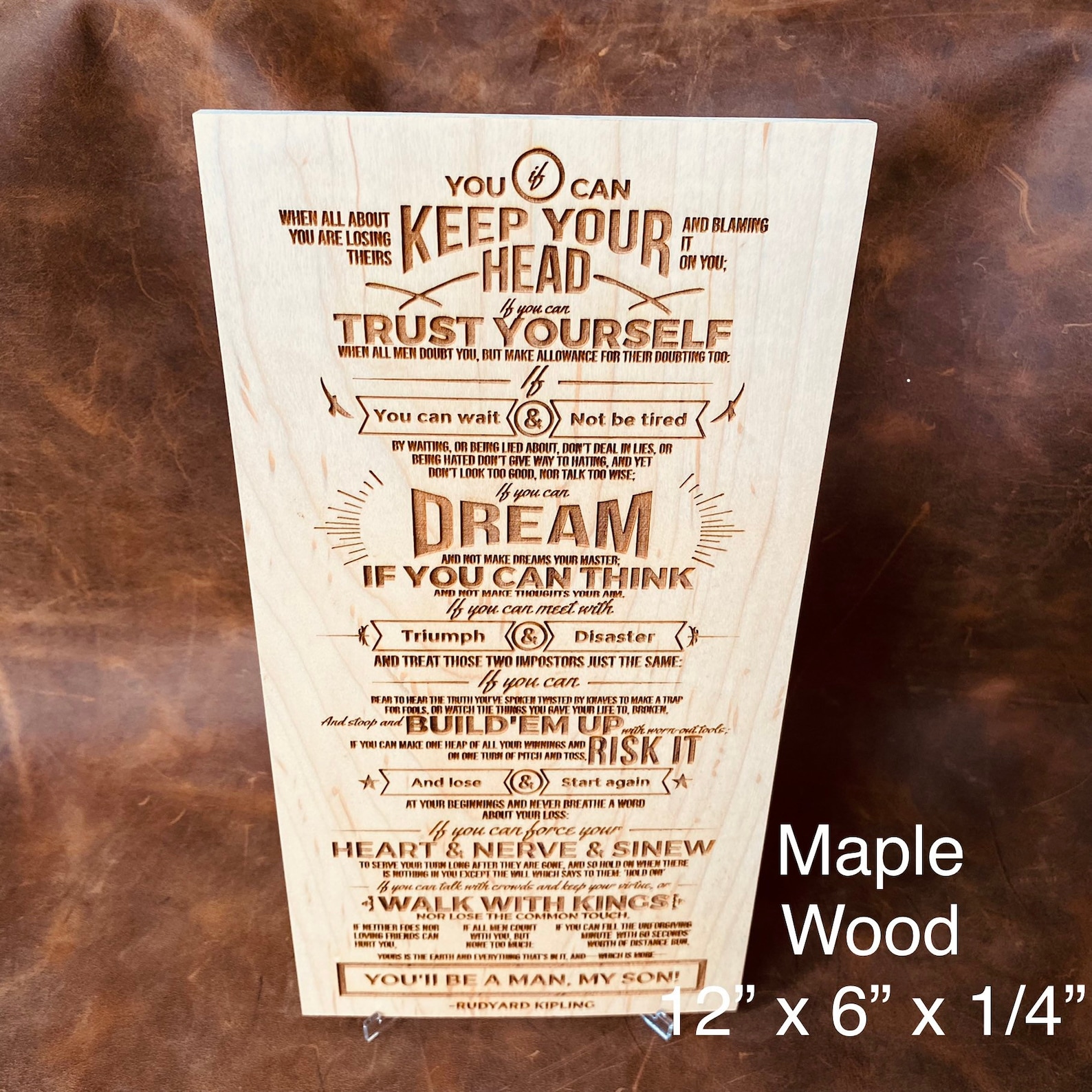 If, Kipling Poem Engraved Wood Sign - Etsy