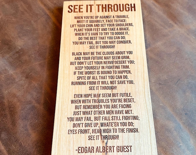 See It Through by Edgar Albert Guest - Poetry Art Print, Literature ...