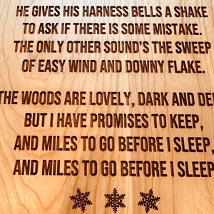 Stopping by Woods on a Snowy Evening Engraved Plaque - Etsy