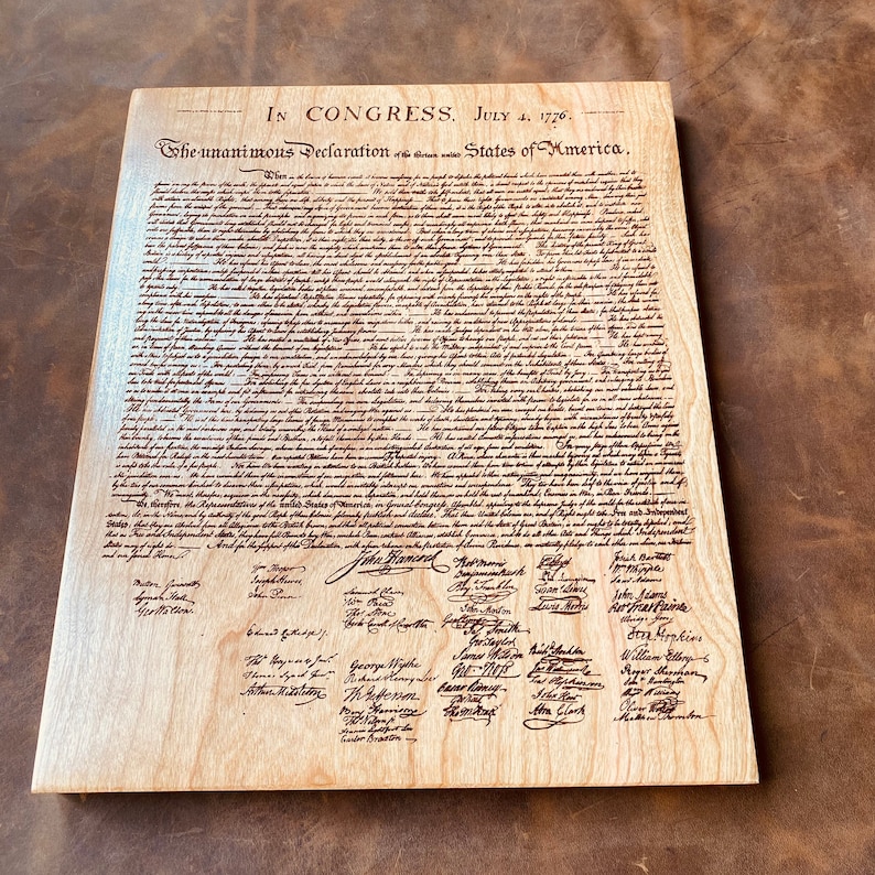 Declaration of Independence Engraved Wood Sign - Etsy