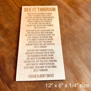 See It Through Poem by Edgar A. Guest Engraved Wood Sign - Etsy