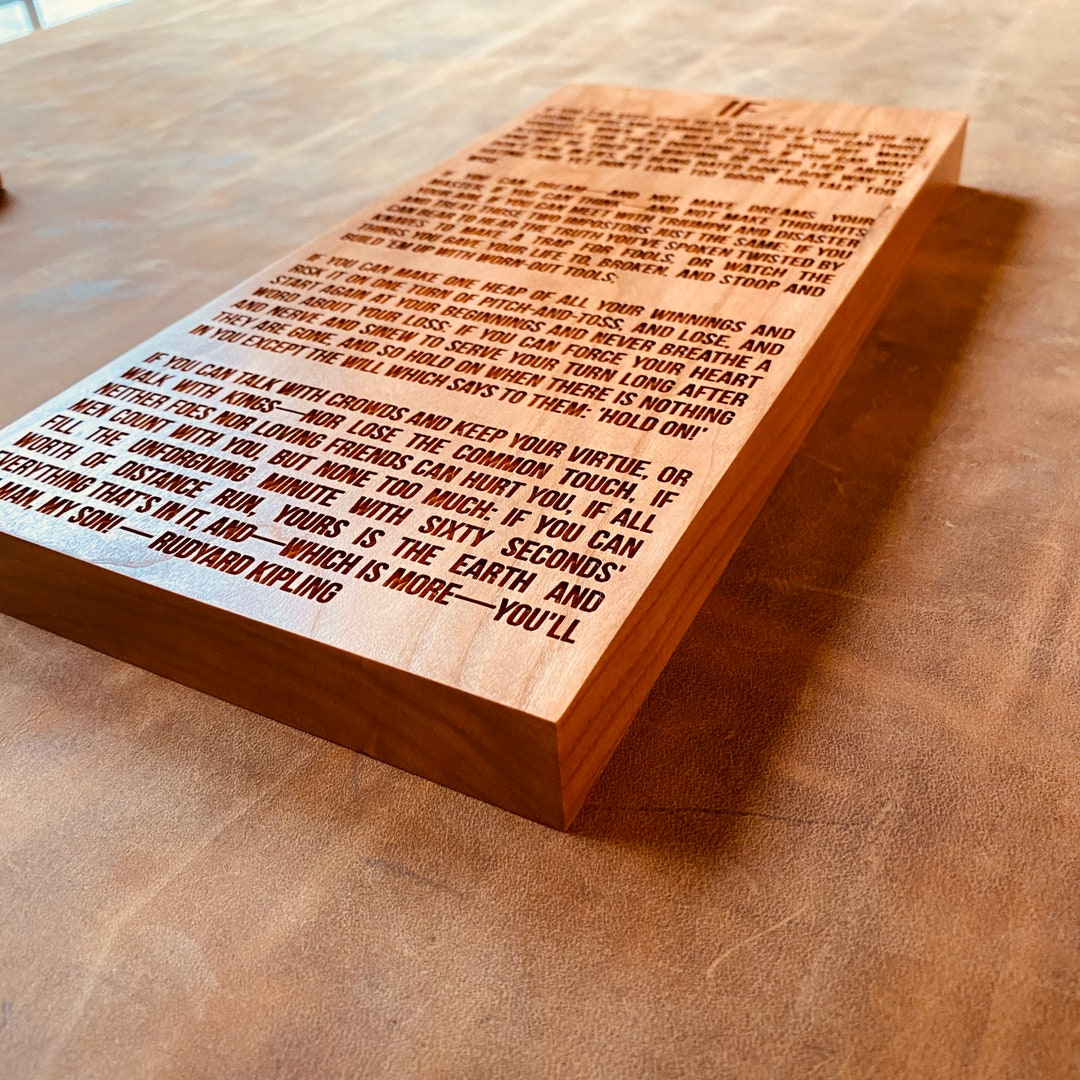If, Kipling Poem Engraved Wood Sign - Etsy