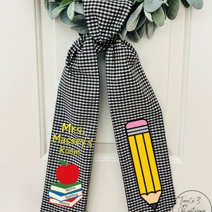 Personalized Teacher Wreath Sash/back to School Sash/ Custom Designed ...