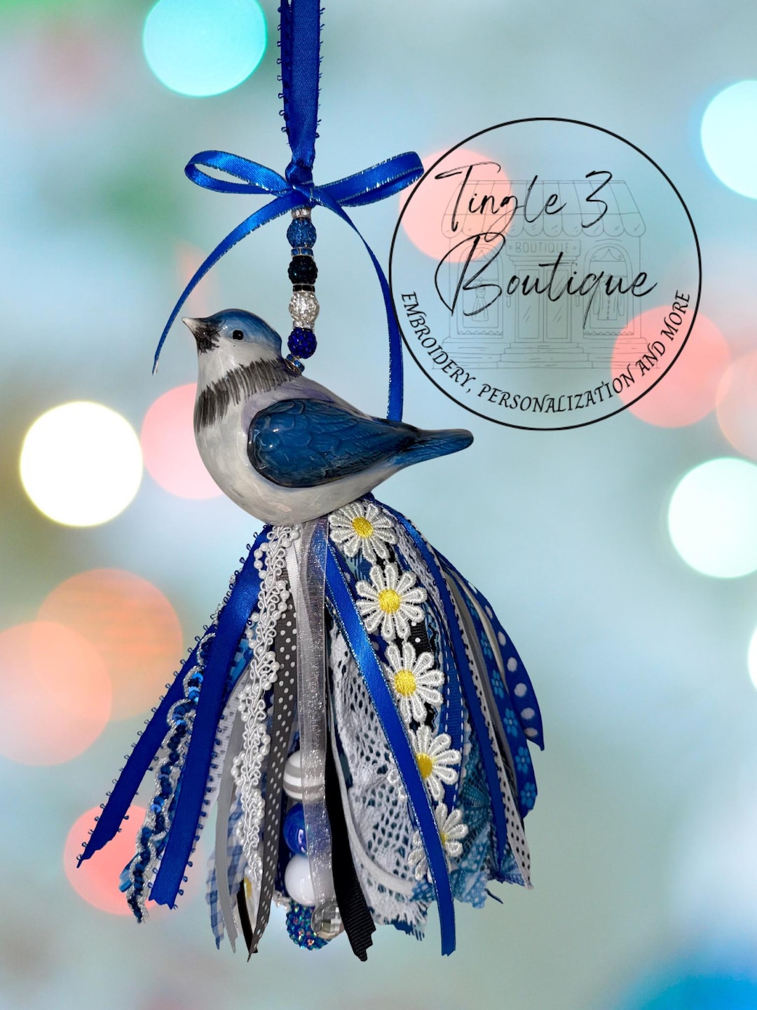 Tassel, Salt Shaker Tassel, Ceramic Blue Jay, Handmade, One-of-a-kind ...