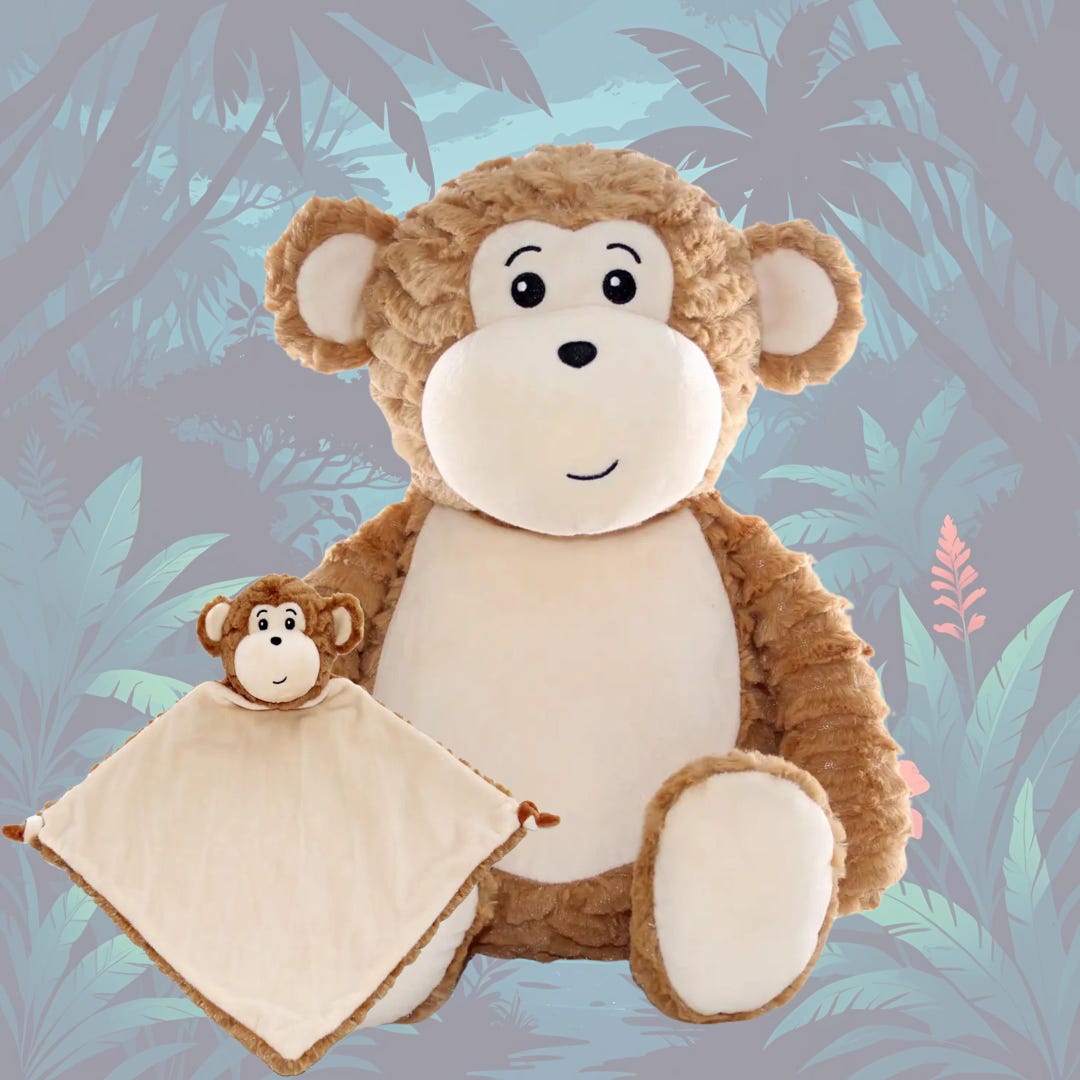 Personalized Cubbie, Shimmy Monkey, Shimmy Blankie, Embroidered, Shimmy ...