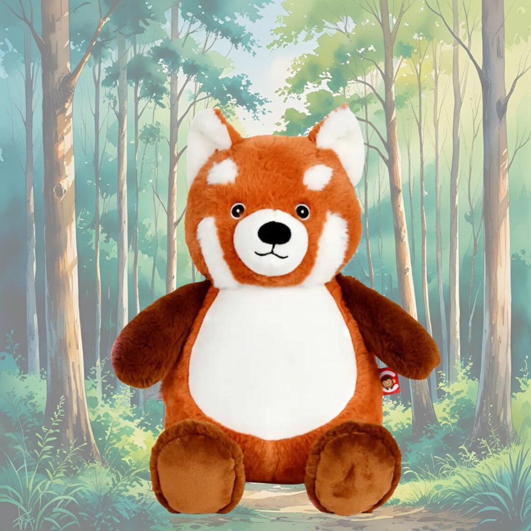 Personalized, Bear, Red Panda Bear, Fu Bao, Embroidered, Cubbies, Gift ...