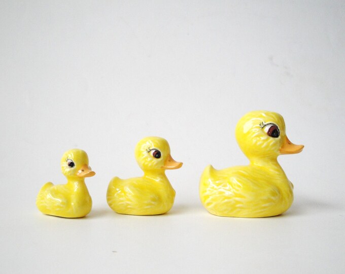 Tiny Yellow Ducks Ceramic Figurines Set of 3 - Etsy