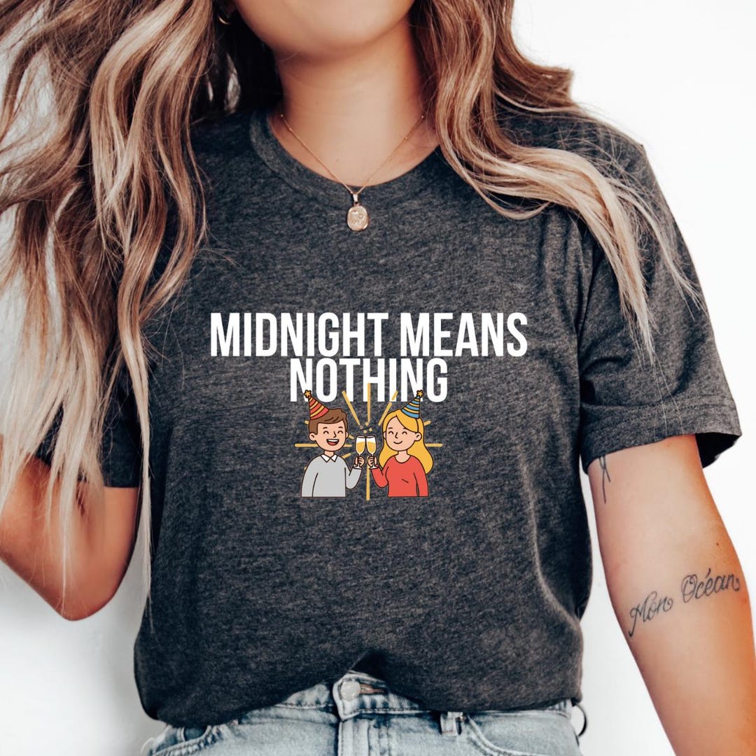 Midnight Means Nothing T-shirt | Cartoon Couple Graphic Tee - Etsy
