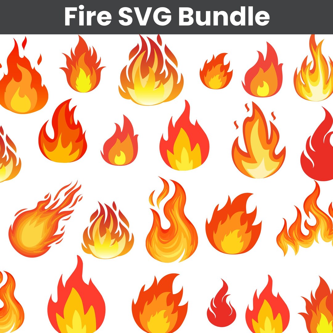 Fire Svg Bundle - Fire Flame Svg - Fire Flame Png - Dancing Flame Svg ...