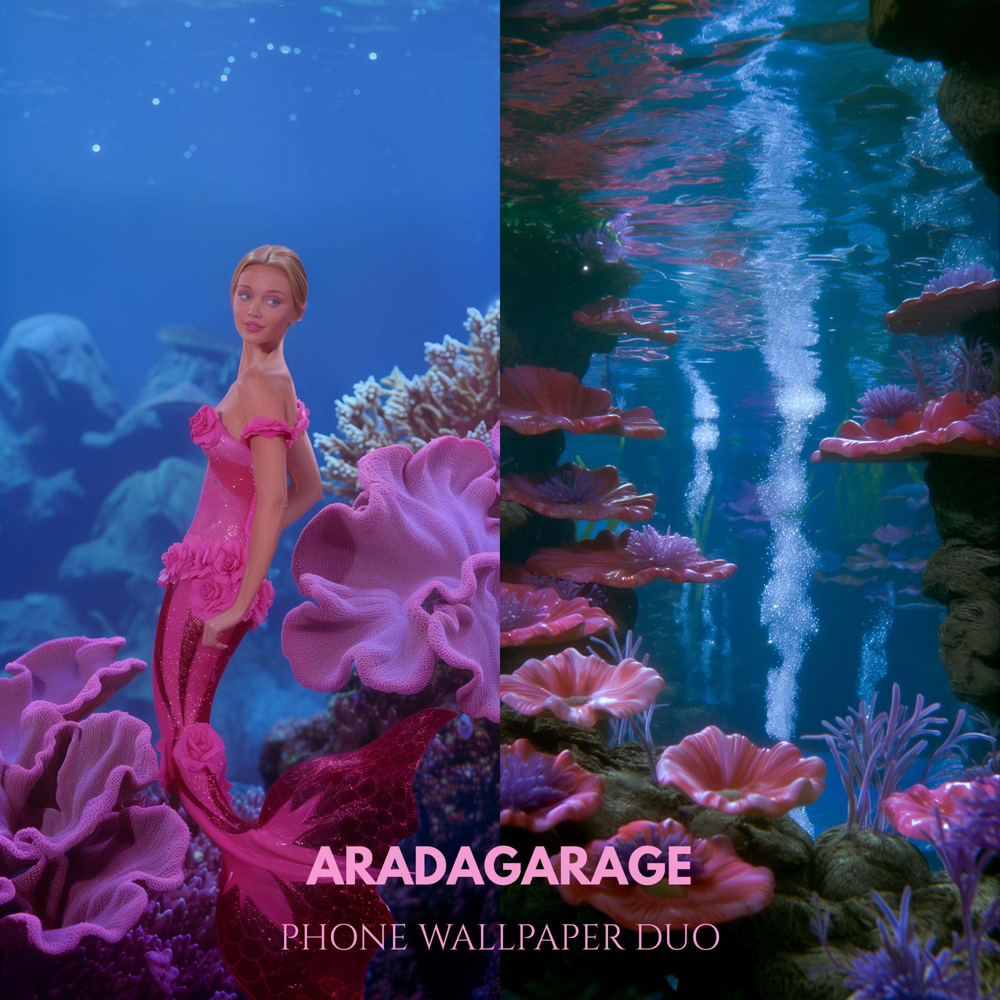 Mermaid Phone Wallpaper Duo – Coral Reef Lock Screen (digital Download ...