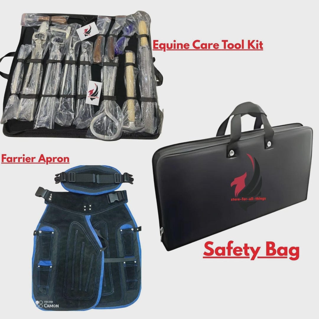 Horse Farrier Tool Kit With Hoof Care Tools & Farrier Apron – Pro ...