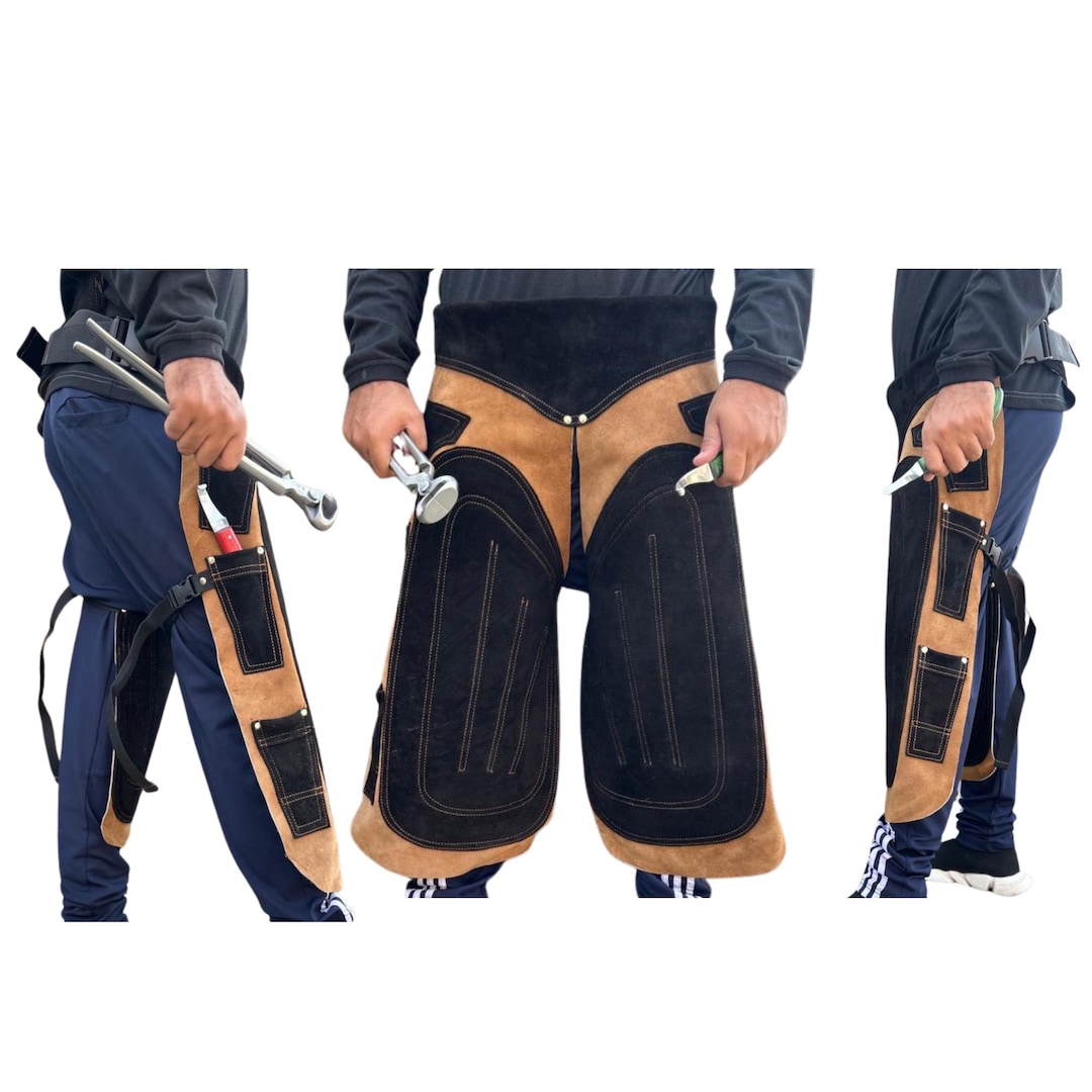 Leather Farrier Chaps Apron Full Coverage With Tool Pockets and Nail ...