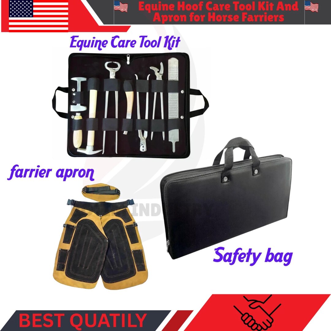 Horse Farrier Tool Kit With Hoof Care Tools and Farrier Apron - Etsy