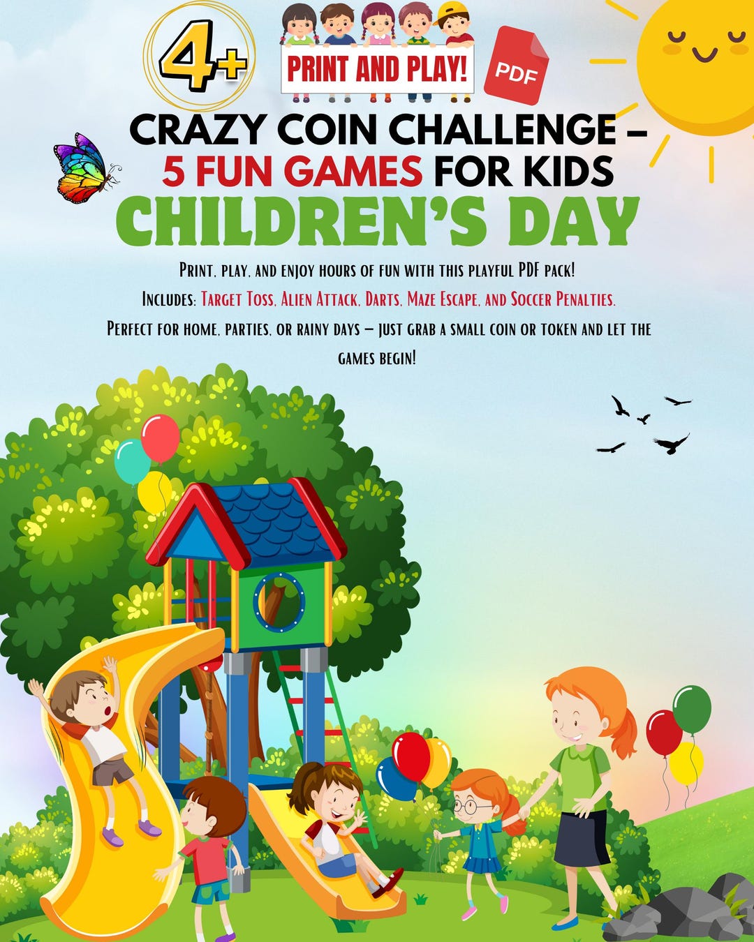 Printable Kids Game Pack – 5 Fun Coin Flicking Games for Ages 4 ...