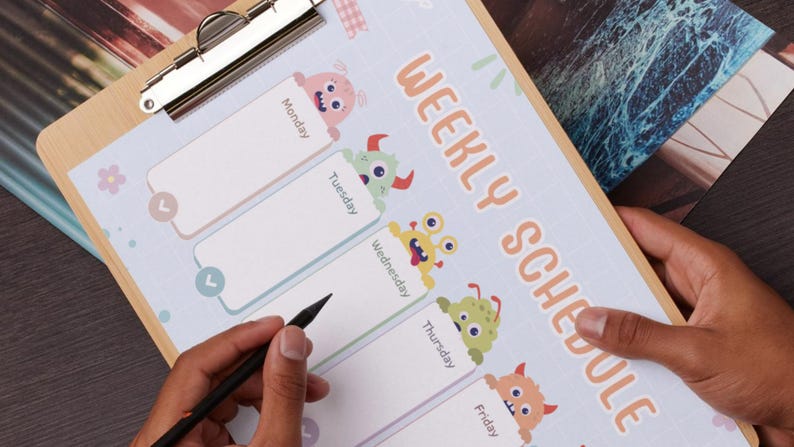 Printable Class Schedule for Kids, School Planner PDF, Weekly Timetable ...