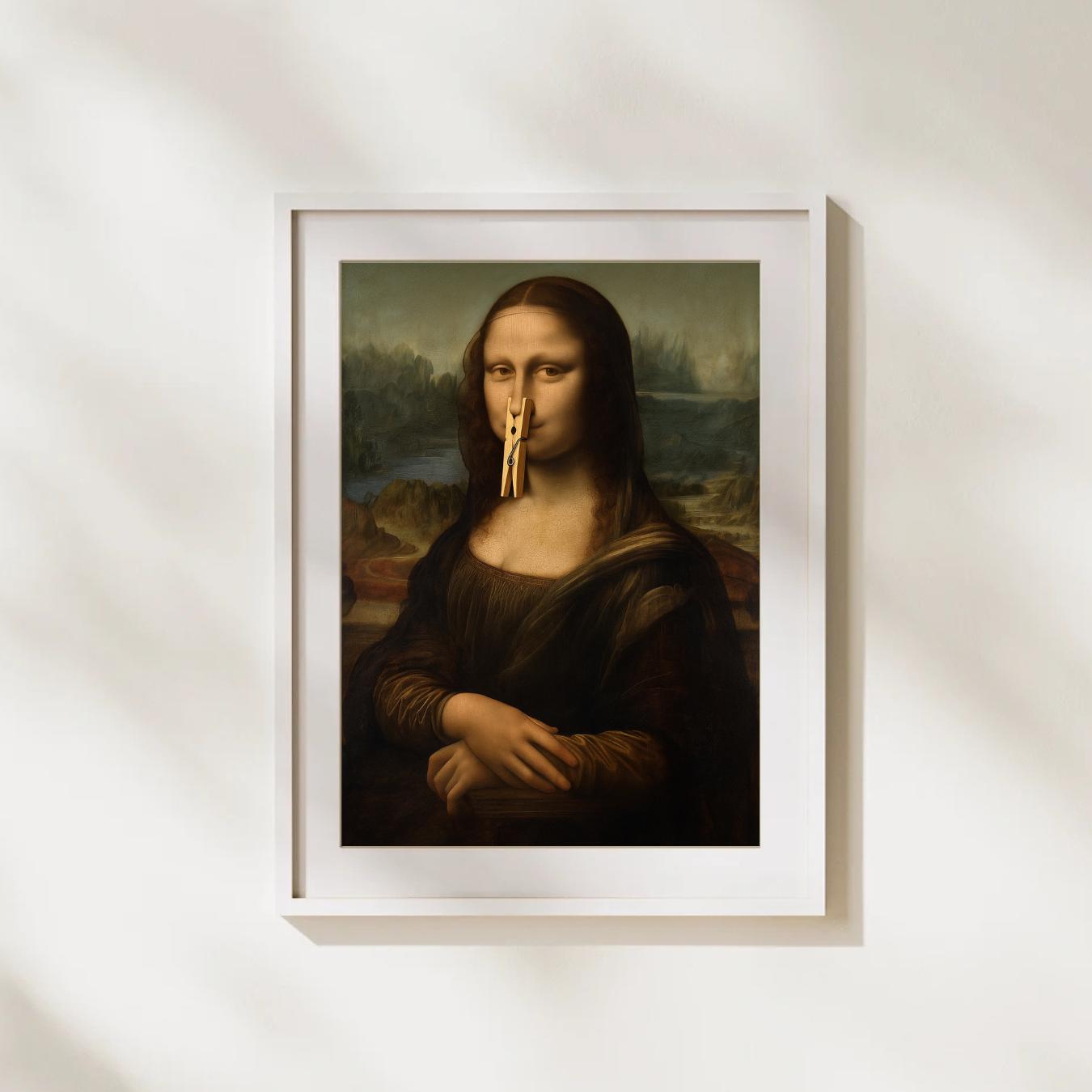 Funny Mona Lisa Parody Printable, Clothespin Meme Wall Art, Viral ...