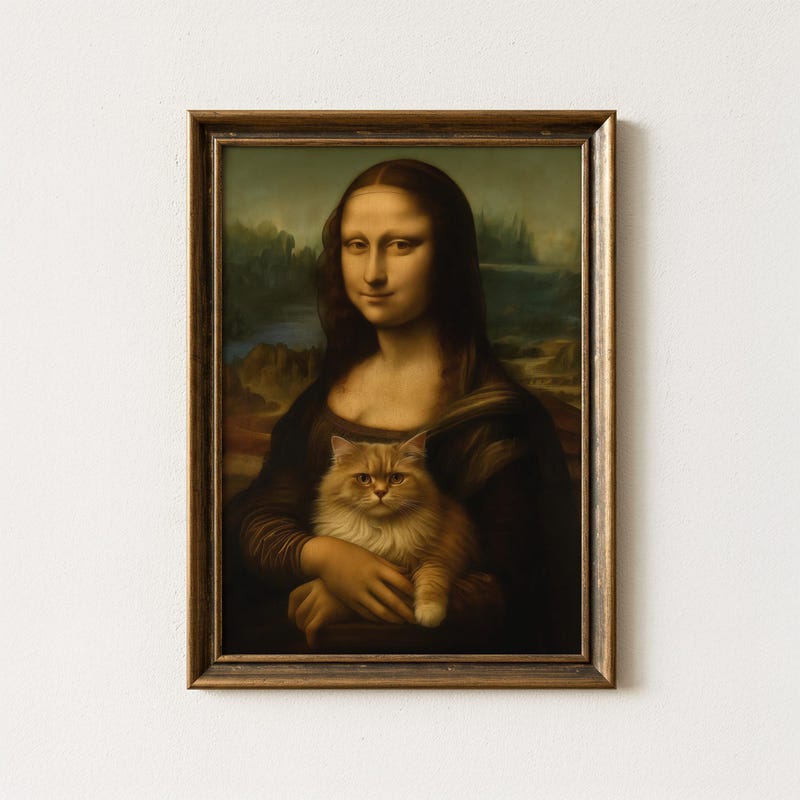 Mona Lisa Cat - Etsy