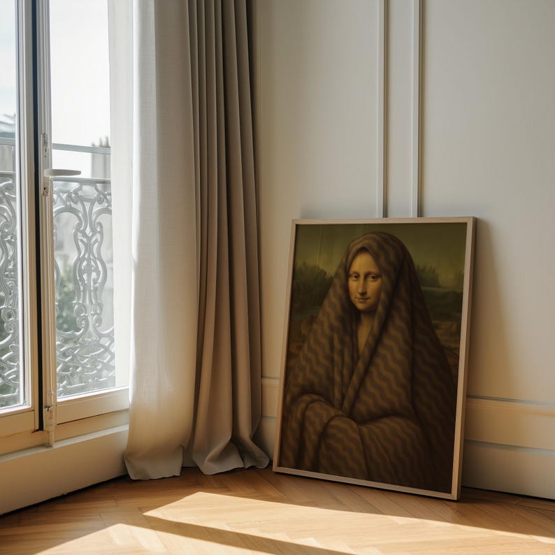 Funny Mona Lisa Parody Digital Print, Leonardo Da Vinci Altered ...