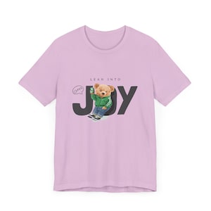 Unisex Funny Teddy Bear Beer T-shirt, Lean Into Joy Graphic Tee, Cheers ...