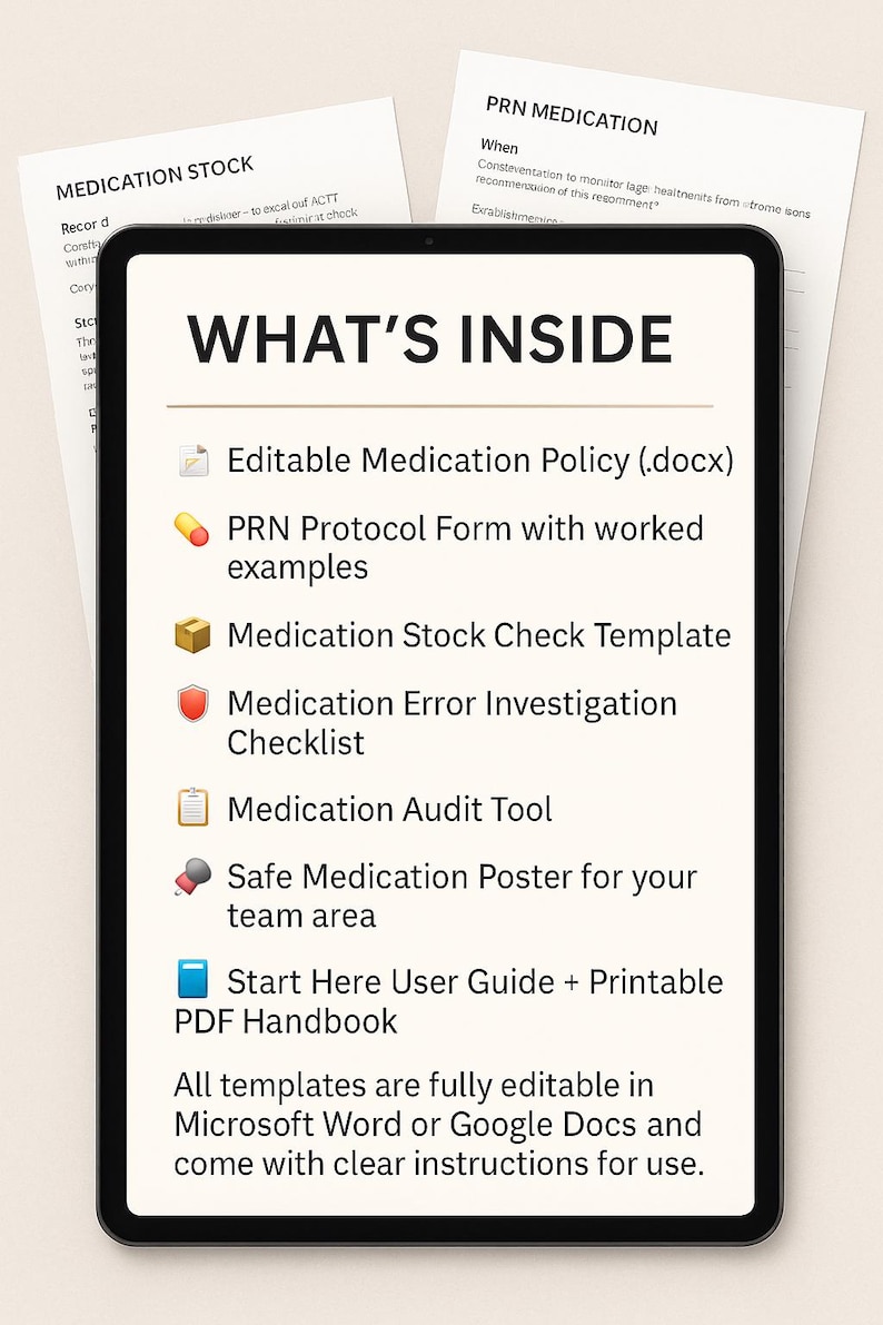 Medication Management Toolkit: Editable Policies (updated Oct 2025 ...