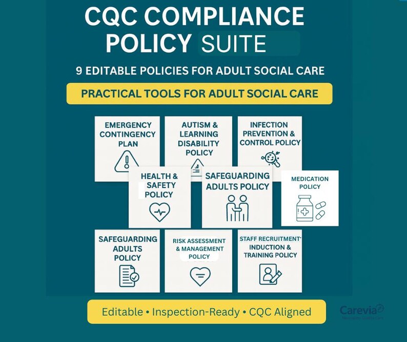 CQC Policy Suite | 9 Editable Policies Adult Social Care | Inspection ...