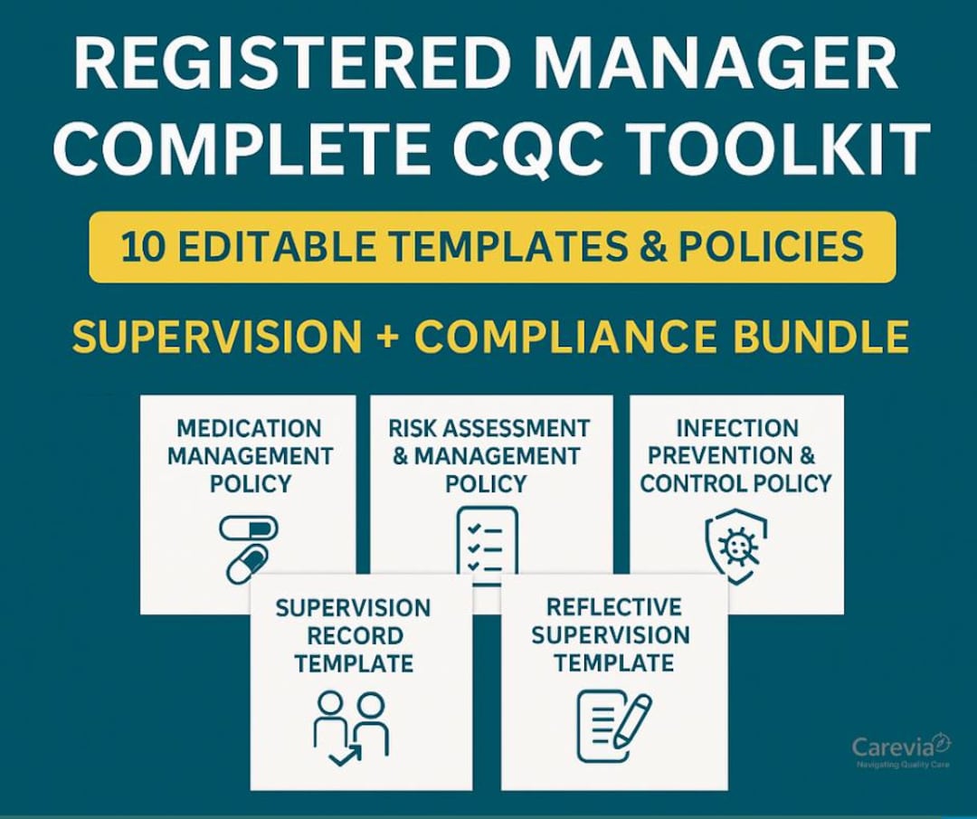 Registered Manager Complete CQC Toolkit | 10 Editable Templates ...