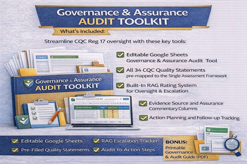 CQC Governance & Assurance Audit Toolkit | 34 Quality Statements ...