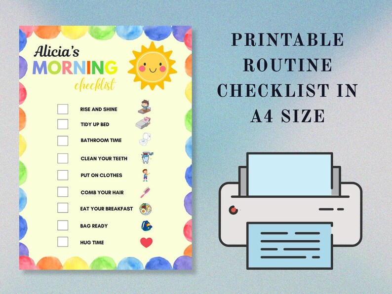 Editable Kids Routine Chart – Morning & Evening Checklist | Visual ...