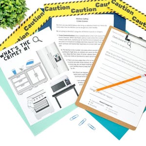 Kitchen Safety Crime Scene Worksheets for Teen Life Skills - Etsy