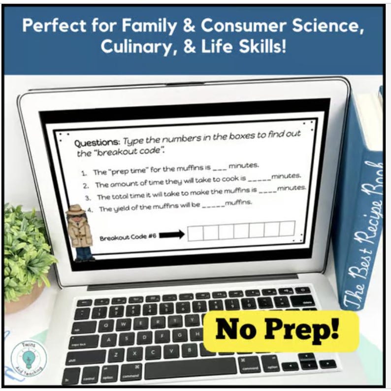 Recipe Reading Digital Escape Room, Culinary Arts Google Activity - Etsy