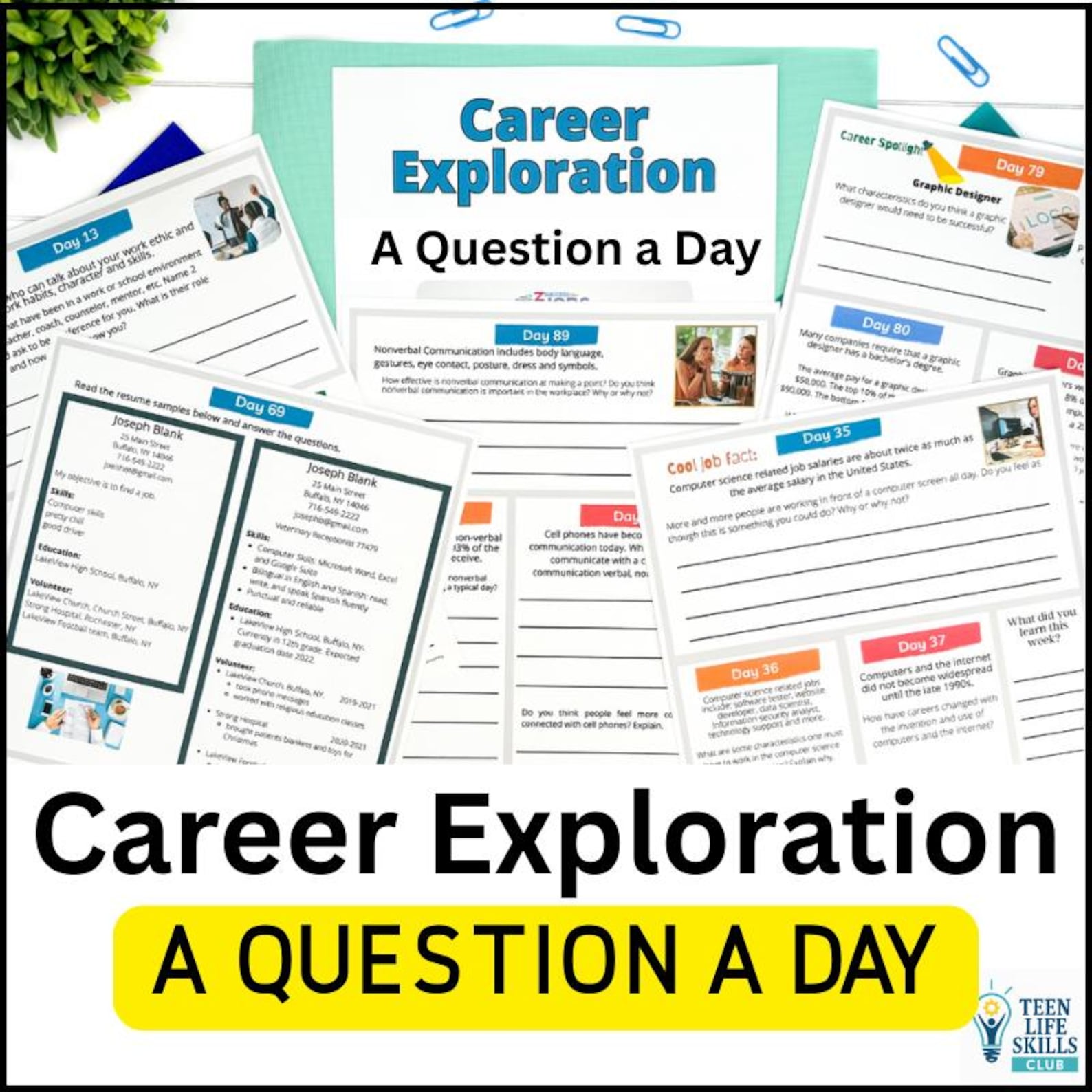 Career Exploration Worksheets - Teen Life Skills Career Exploration ...