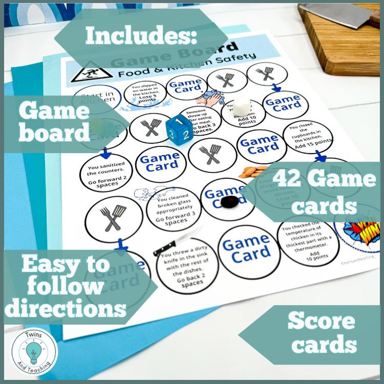 Kitchen and Food Safety Board Game - Etsy