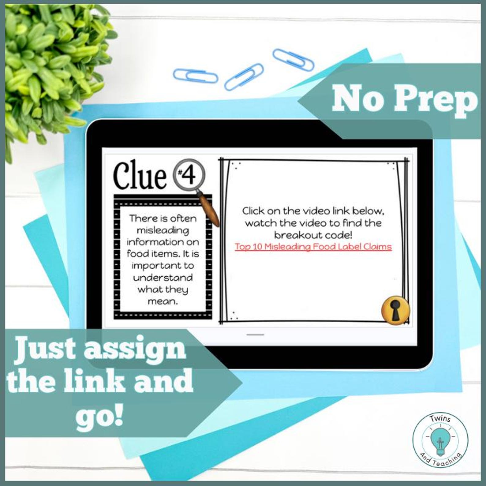 Digital Escape Room Nutrition Activity - Teen Life Skills Food Label ...