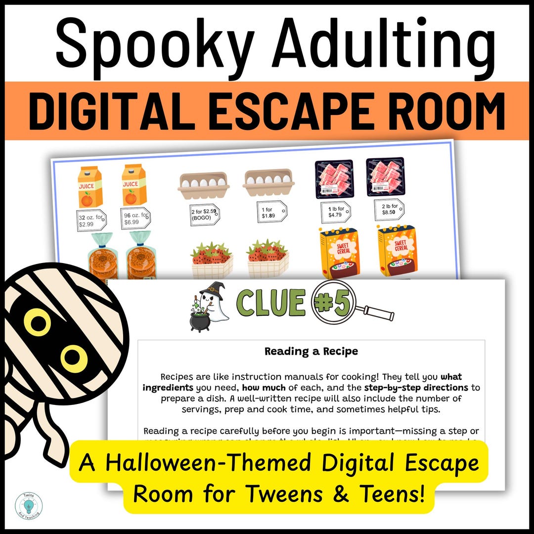 Adulting Halloween Digital Escape Room – Homeschool Life Skills ...