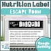 Digital Escape Room Nutrition Activity - Teen Life Skills Food Label ...