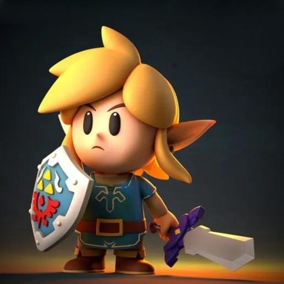 Chibi Link and Shield -BOTW 3D Model (unpainted) - Etsy