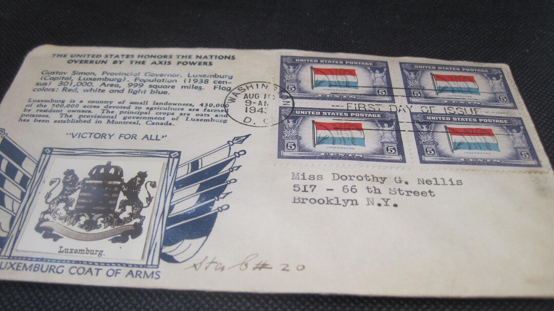 First Day Issue Overrun Countries Series Luxemburg 1943 - Etsy