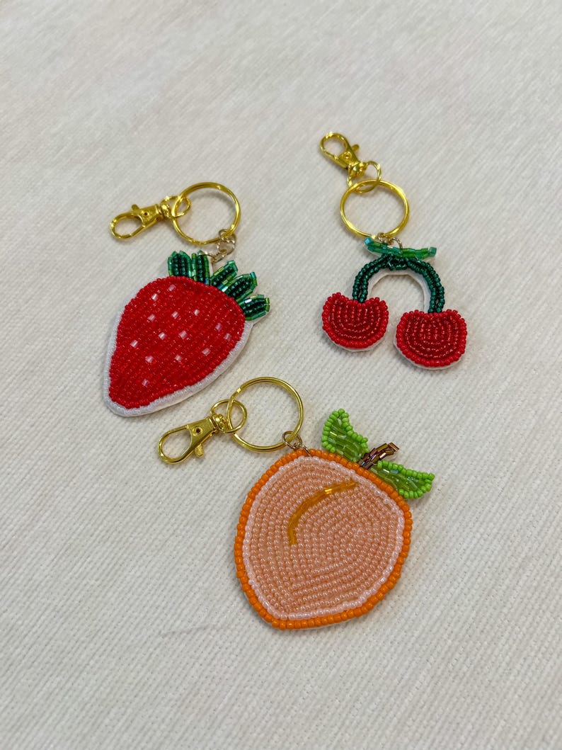 Hand Beaded Embroidery Key Chains - Etsy