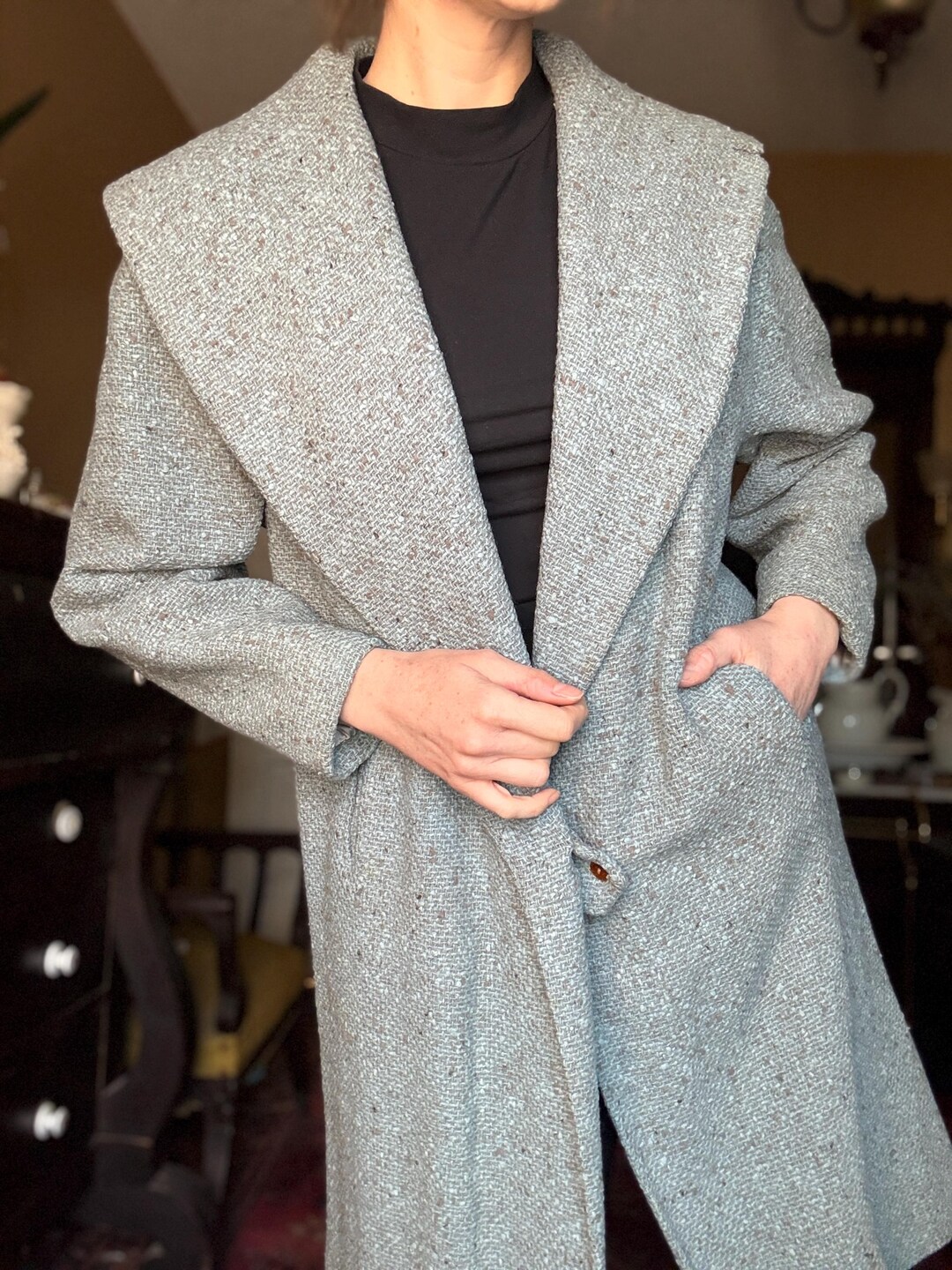 1950's Swing Topper Nubby Tweed Coat Robin's Egg Blue - Etsy