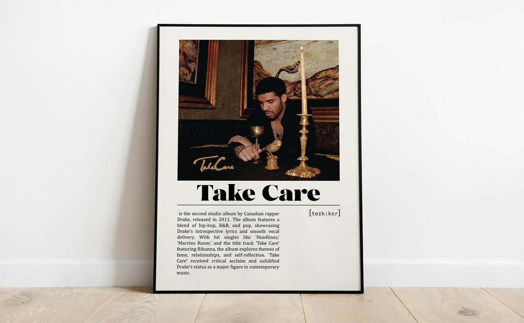 Drake Poster | Take Care Poster | Album Cover Poster | Wall Art | Custom Poster | Home Decor ...